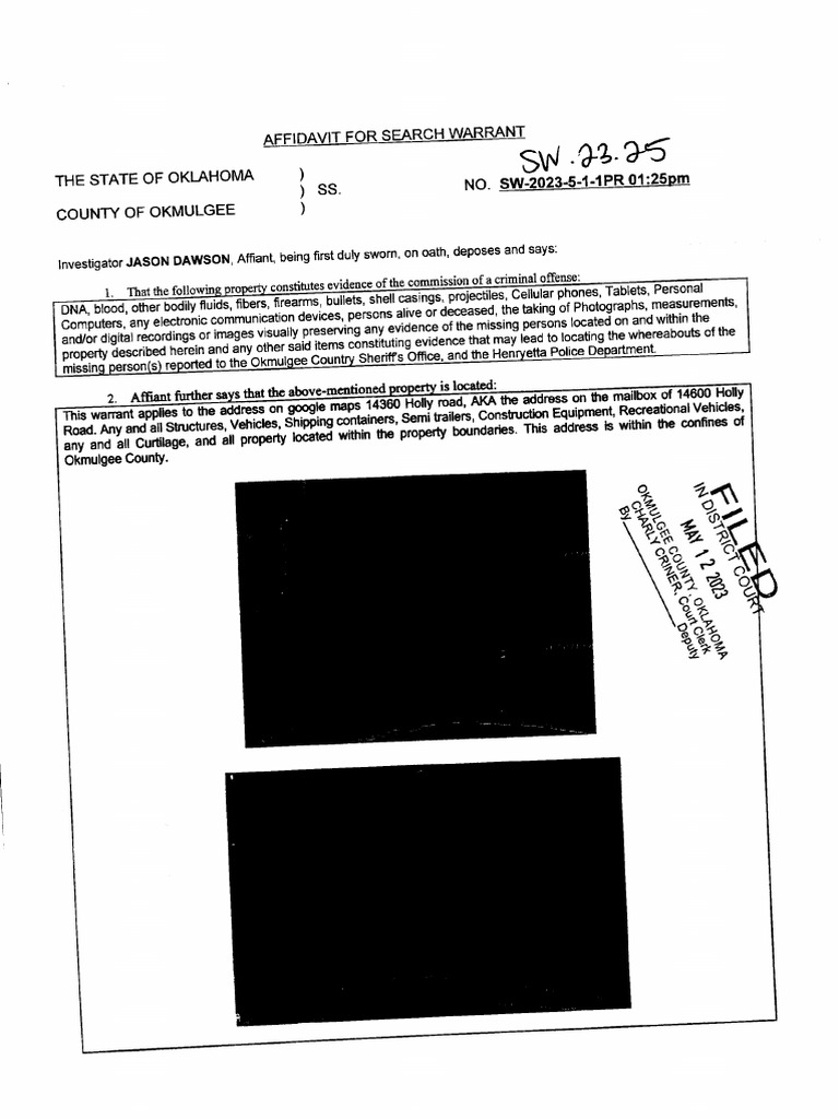 Jesse McFadden Search Warrant - Home | PDF