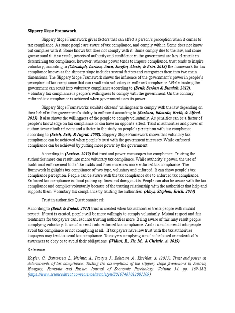An Analysis of the Slippery Slope Framework for Understanding Factors ...