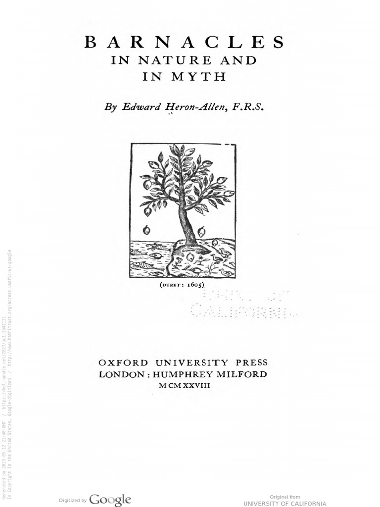 Heron-Allen, Barnacles in Nature and in Myth | PDF | Arthropods