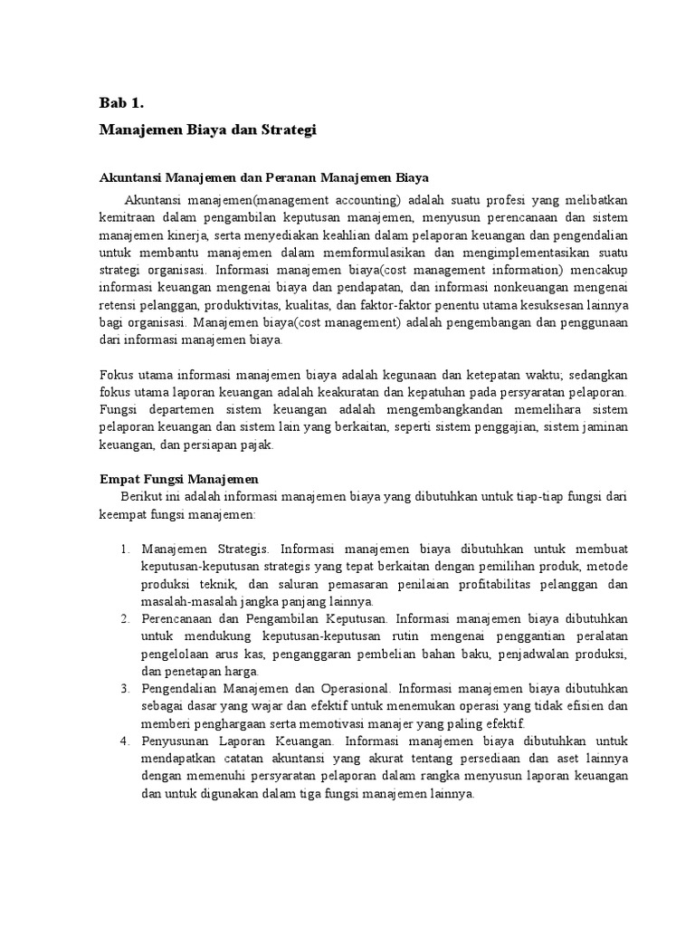 Manj Biaya Bab 1 | PDF