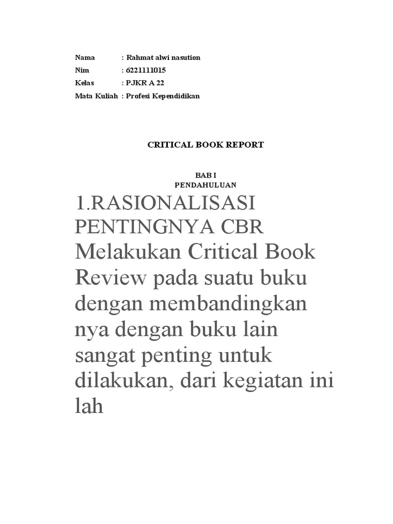 CBR Profesi Pend Rahmat Alwi Nastuion (6221111015) | PDF