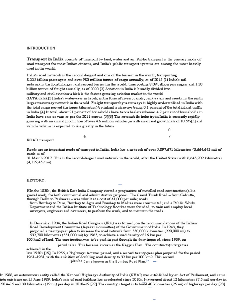 Geography Project Pdf Transport Land Transport