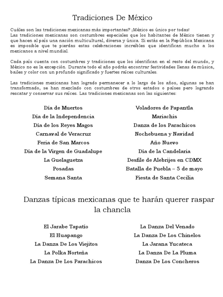 Tradiciones de México | PDF
