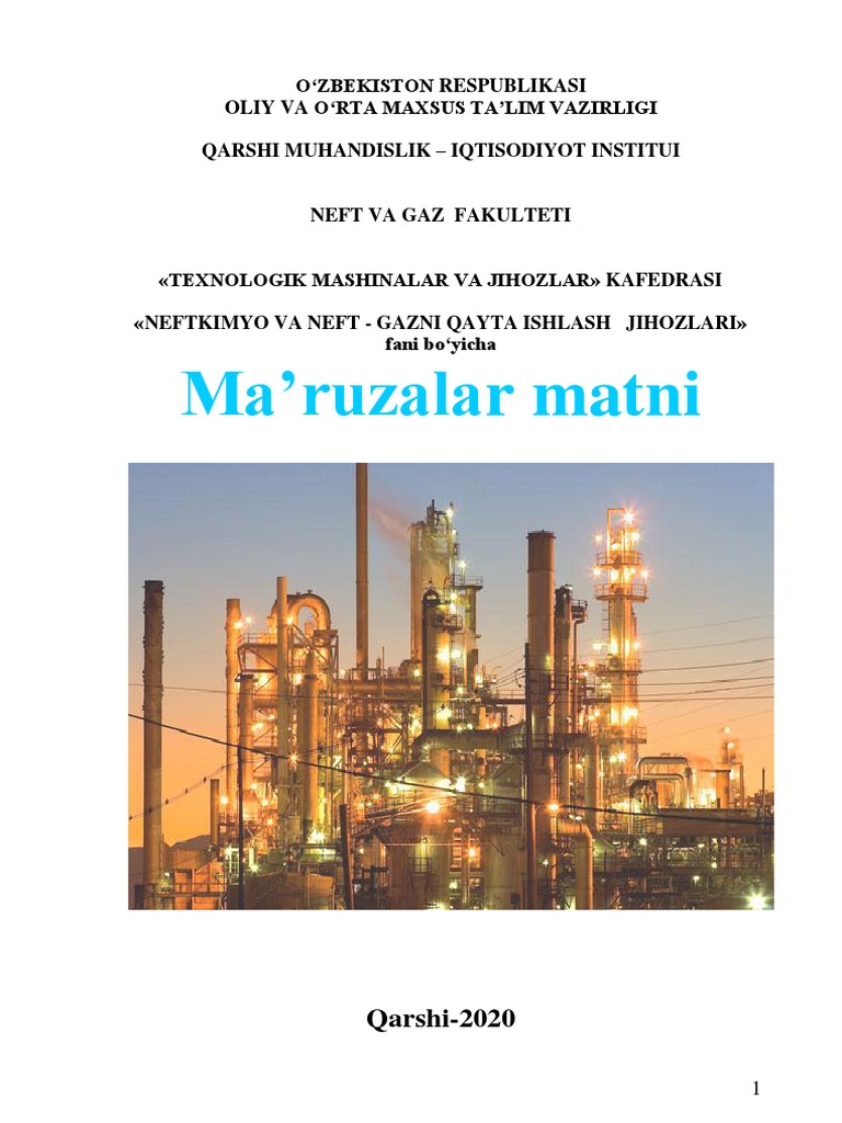 Ma'ruzalar Matni: Qarshi-2020 | PDF