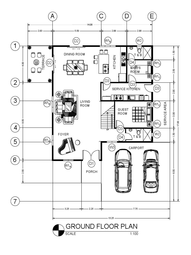 Detailed-Ground Floor-Plan-1-Model | PDF