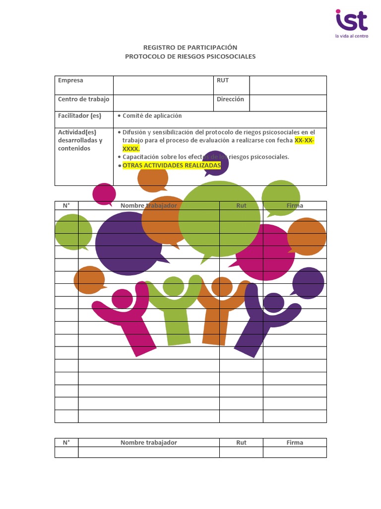Registro Difusión y Capacitación en Riesgo Psicosocial Laboral | PDF