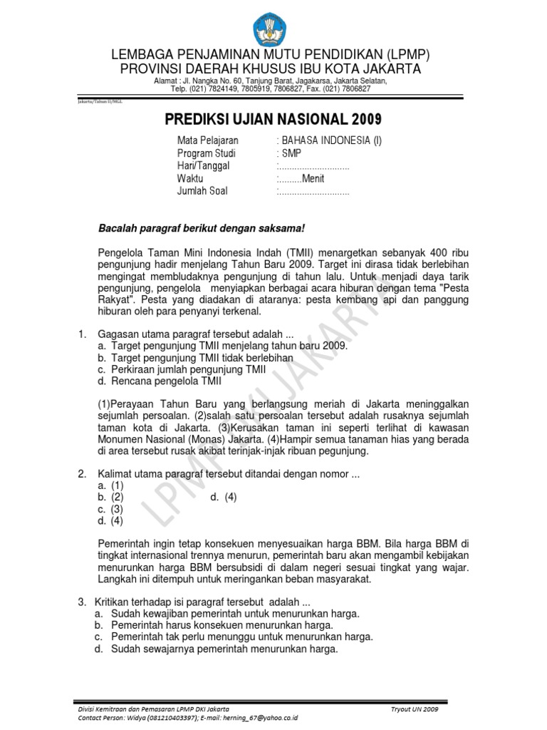 Bhs Ind - Paket 1 | PDF | Bisnis