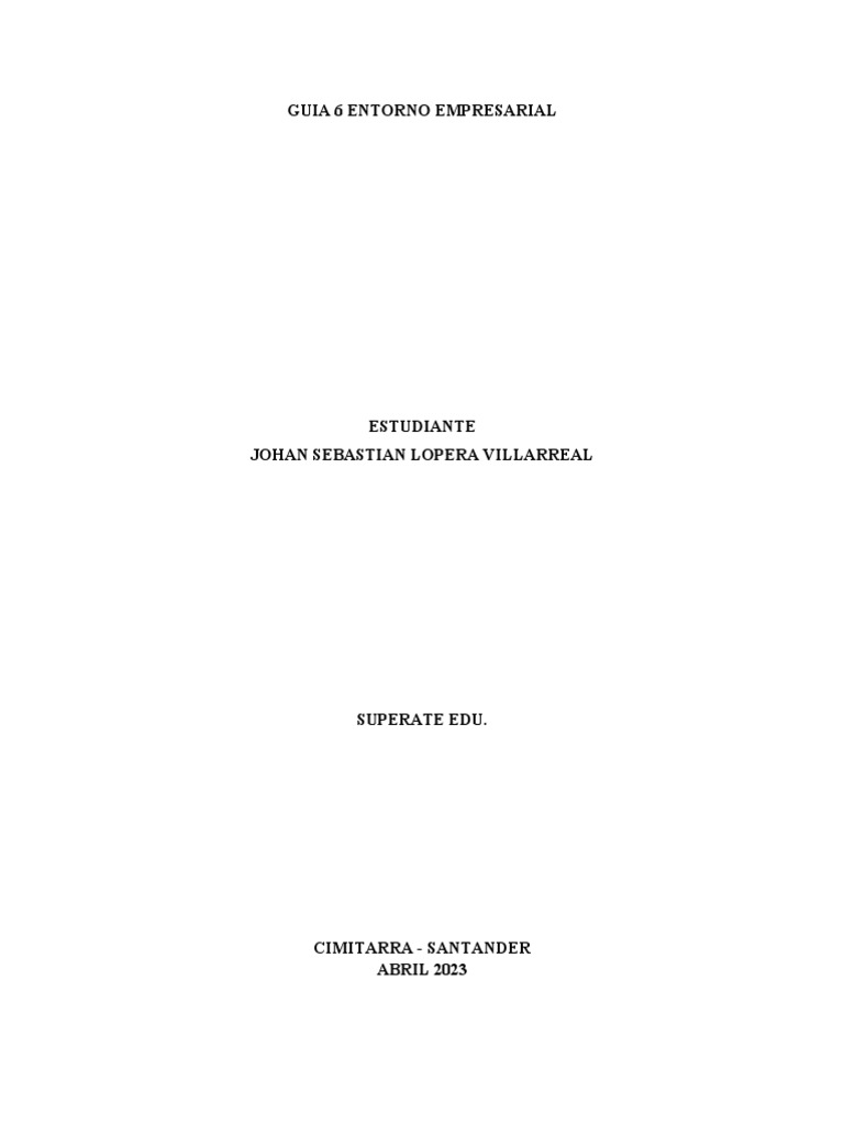 Respuestas Guia 6 Entorno Empresarial | PDF