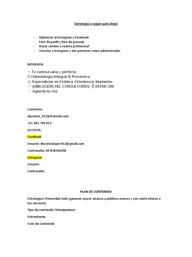 Estrategia - Deysi Rios Dentista | PDF