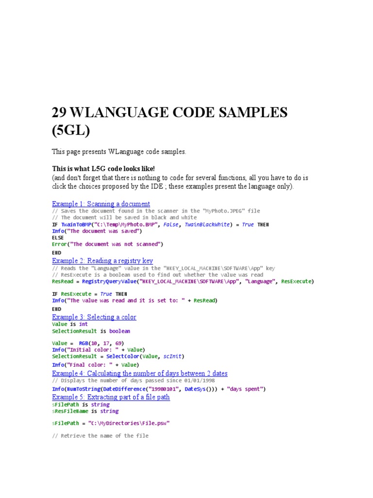 29 Wlanguage Code Samples | PDF
