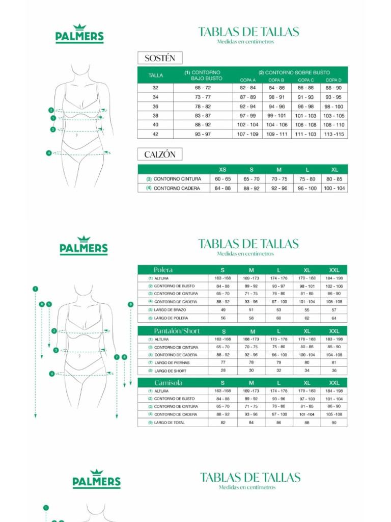 Tabla Tallas Palmers | PDF