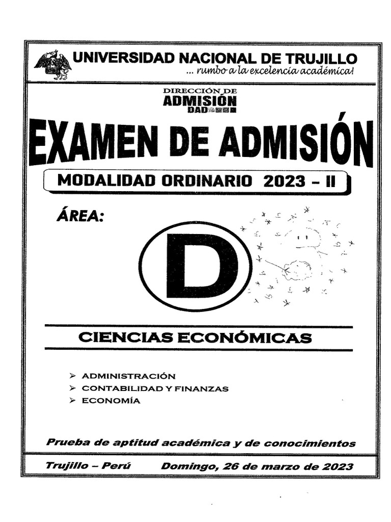 Area D - Examen Admisión 2023 - 2 | PDF