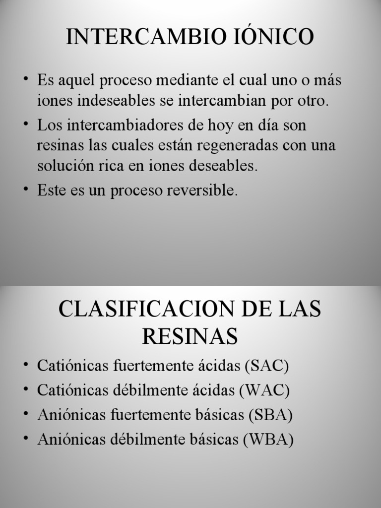 Intercambio Ionico | PDF | Ácido | Intercambio iónico