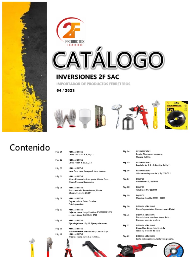 Catálogo de Herramientas y Equipos 2023 | PDF | Ingeniería de ...