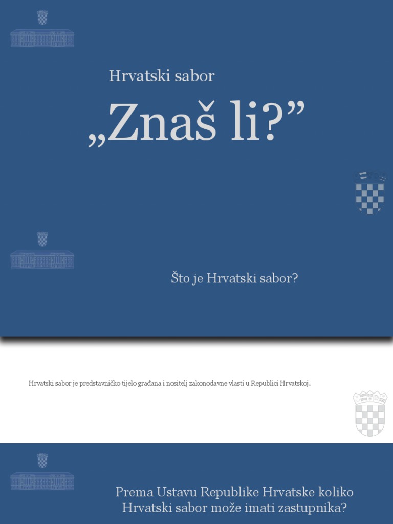 100 Pitanja-I-Odgovora Hrvatski Sabor Srednje-Skole | PDF