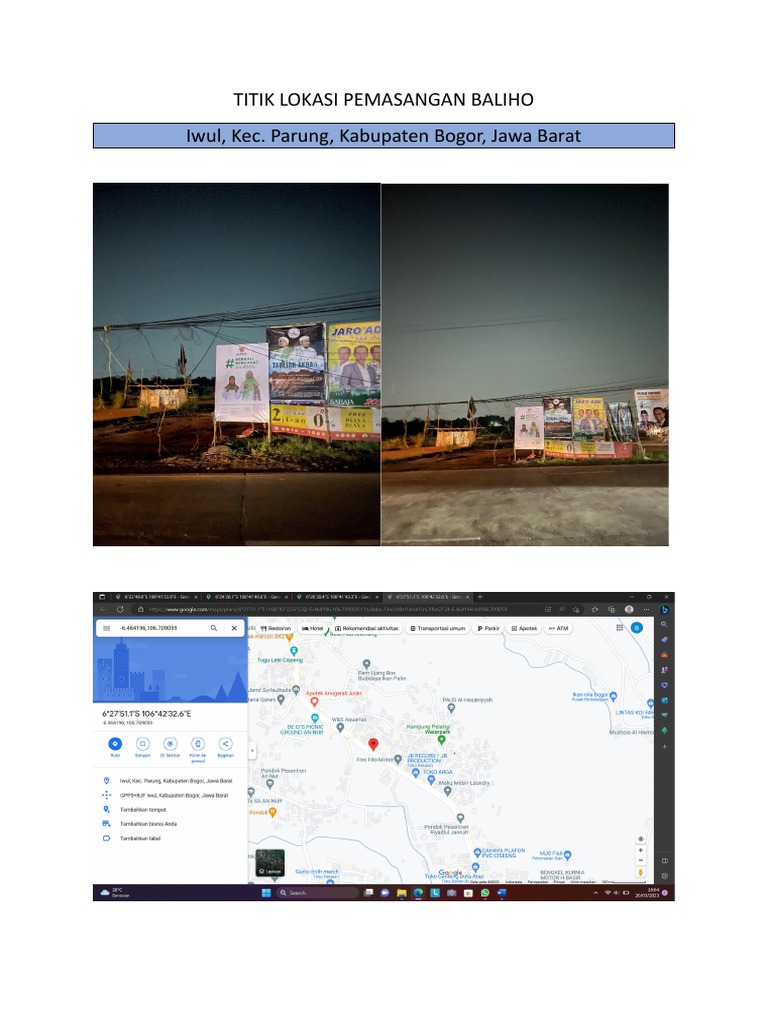 Titik Lokasi Pemasangan Baliho | PDF