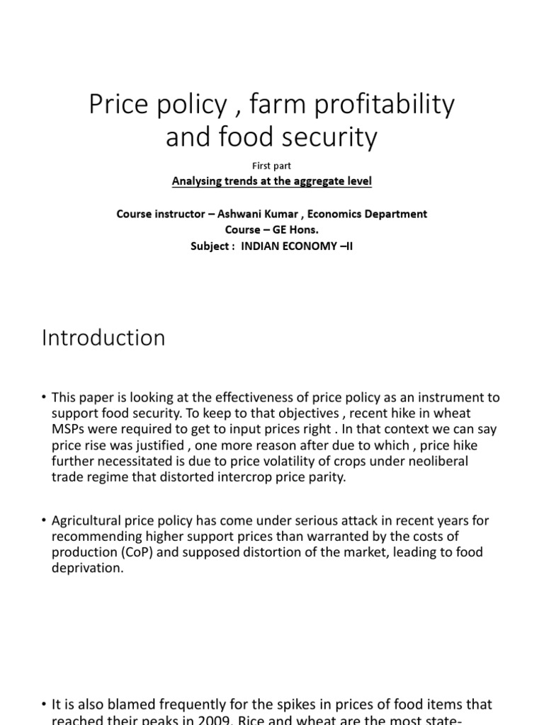 Price Policy - Lec 1 | PDF