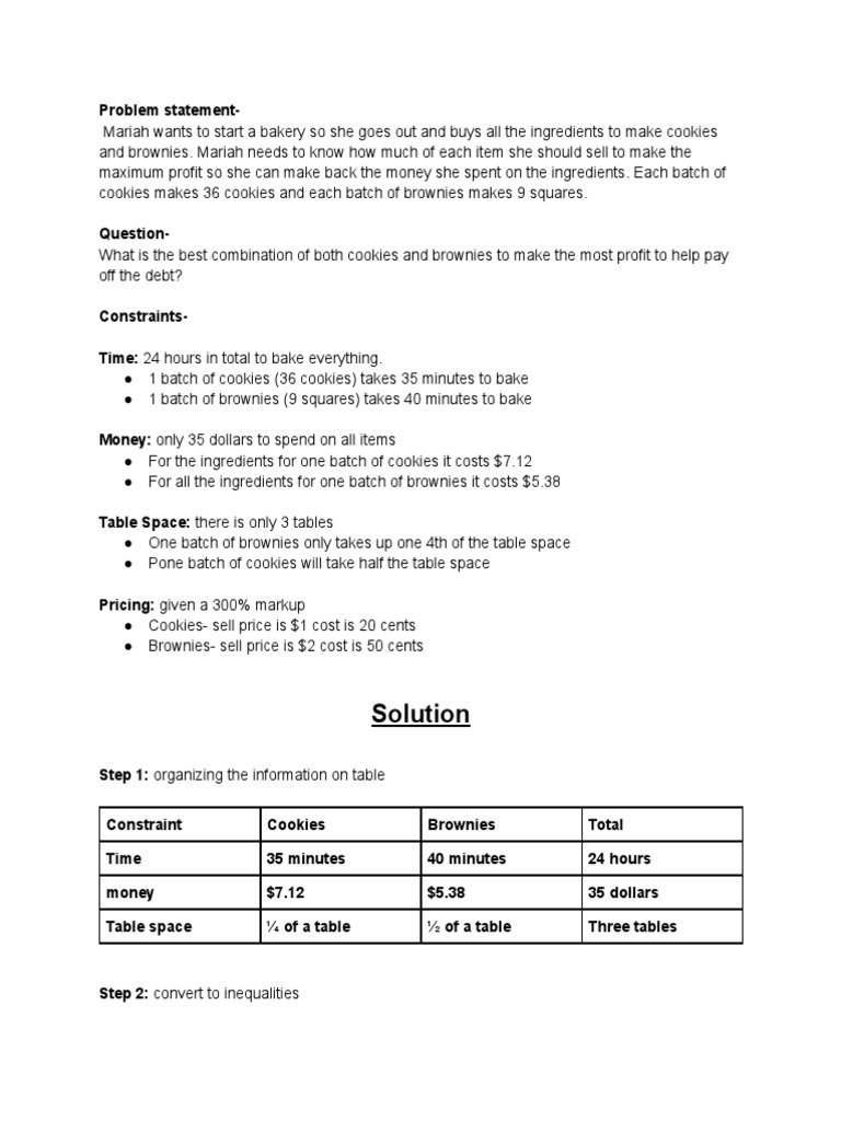 mariah gallegos - cookies problem | PDF | Prices | Economies