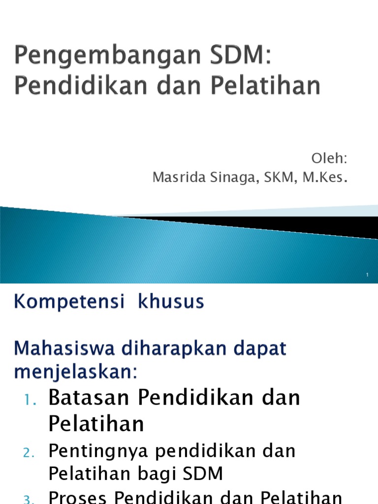 Materi Dan Tugas II Pengembangan SDM, Pendidikan Dan Pelatihan | PDF