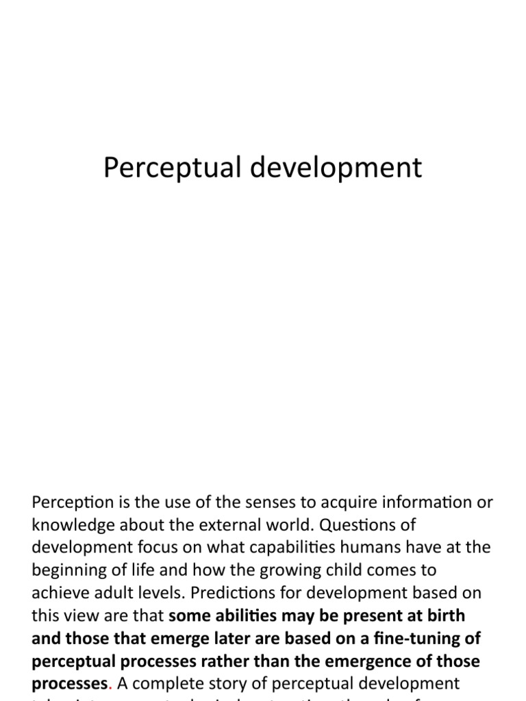 Perceptual Development | PDF