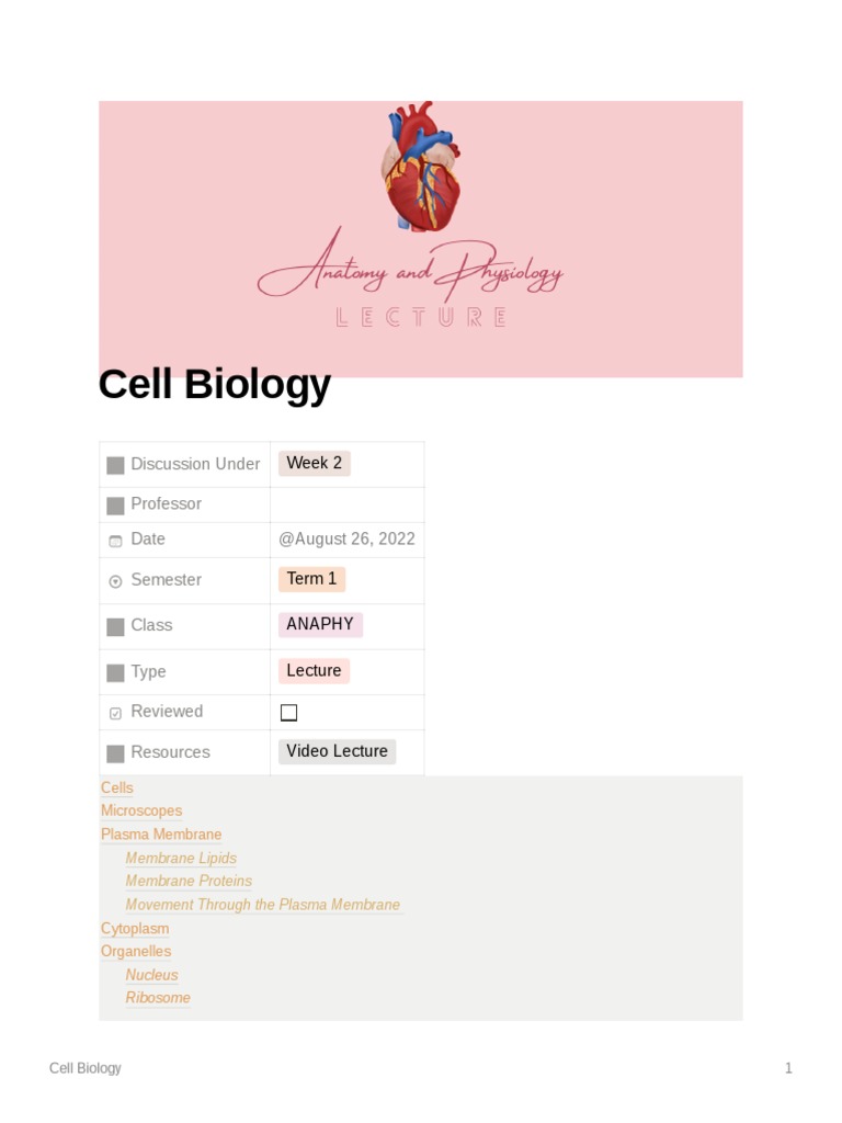 Cell Biology | PDF