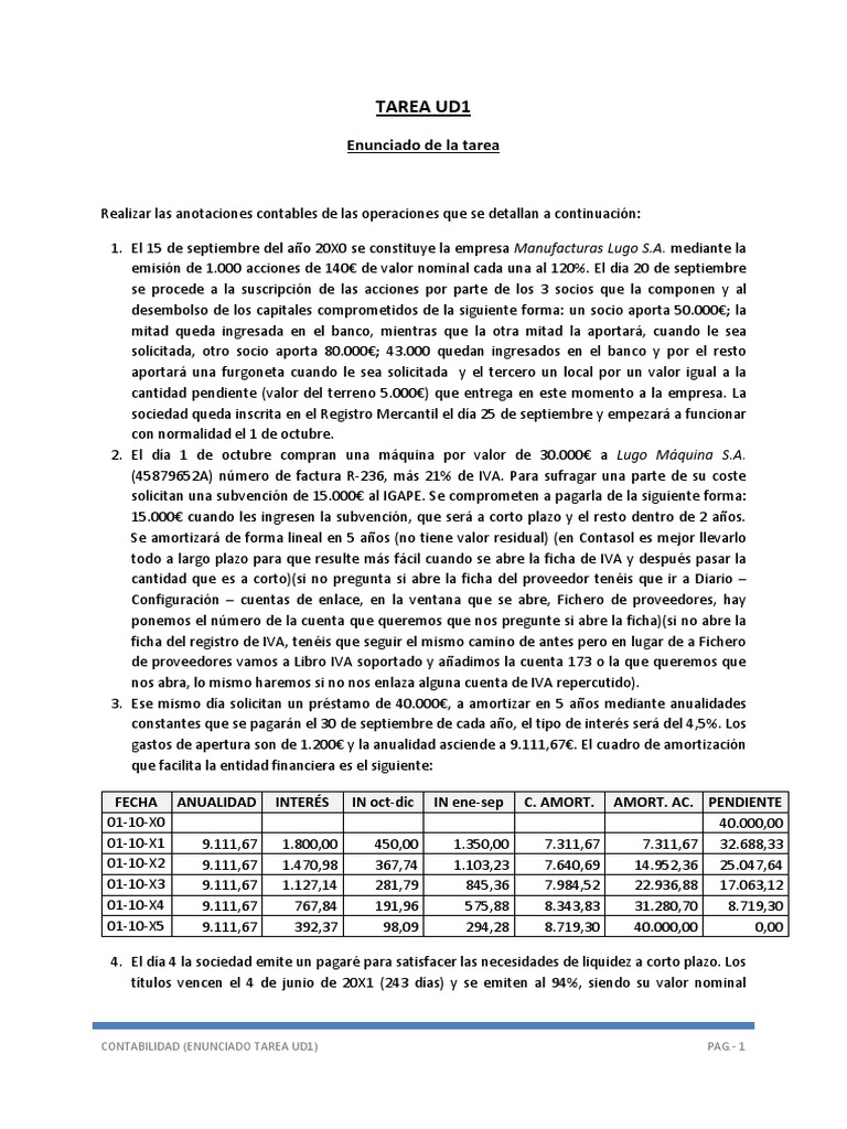 Tarea UD1 22-23 | PDF | Finanzas y dinero