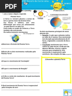 Atividade Avaliativa de Ciências - 5º Planeta Terra | PDF | Terra | Planetas