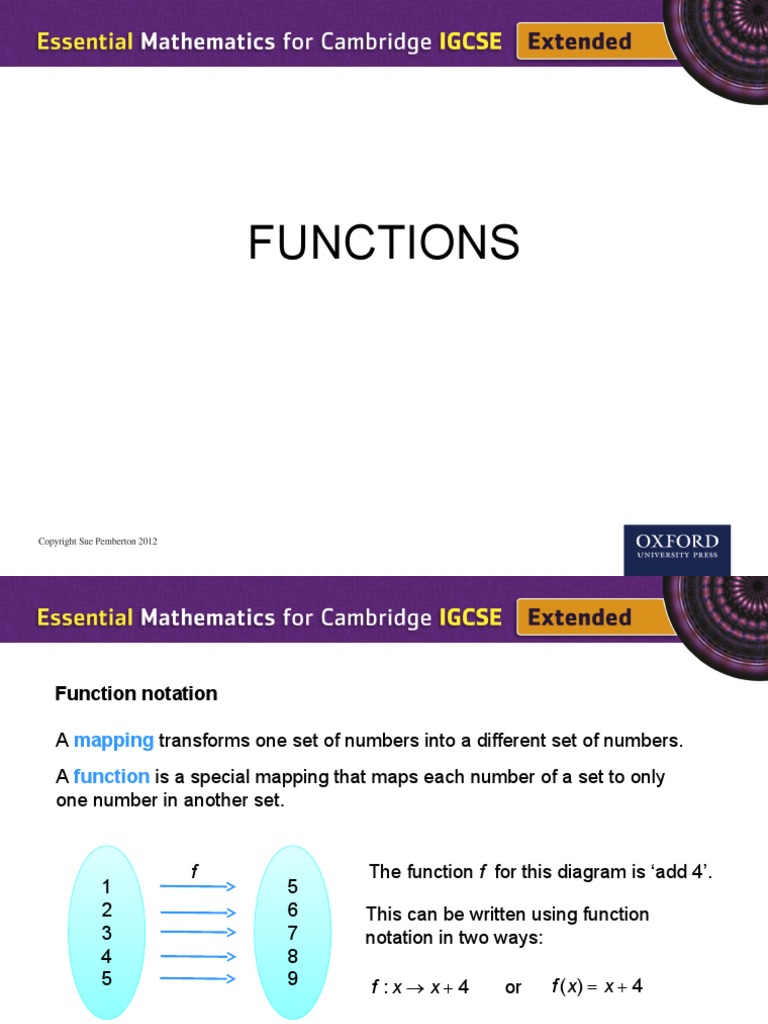 Functional Notation Igcse | PDF | Function (Mathematics) | Applied Mathematics