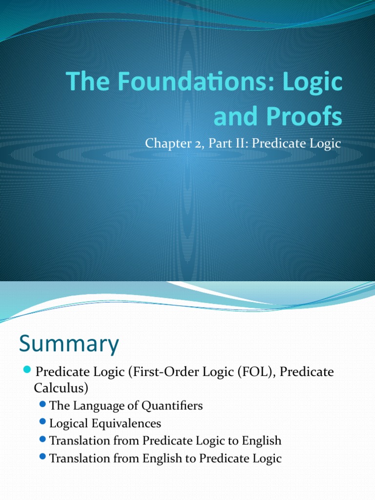 Chapter 1 P 2 | PDF | First Order Logic | Proposition