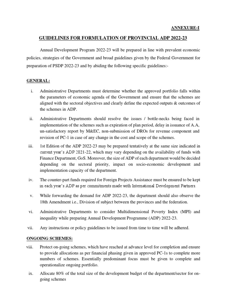 ADP 2022 23 Guidelines and Timeline For ADP 2022-23 FINAL | PDF