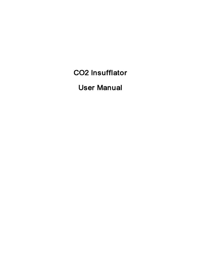 1 CO2 Insufflator User Manual | PDF | Radio | Power Supply