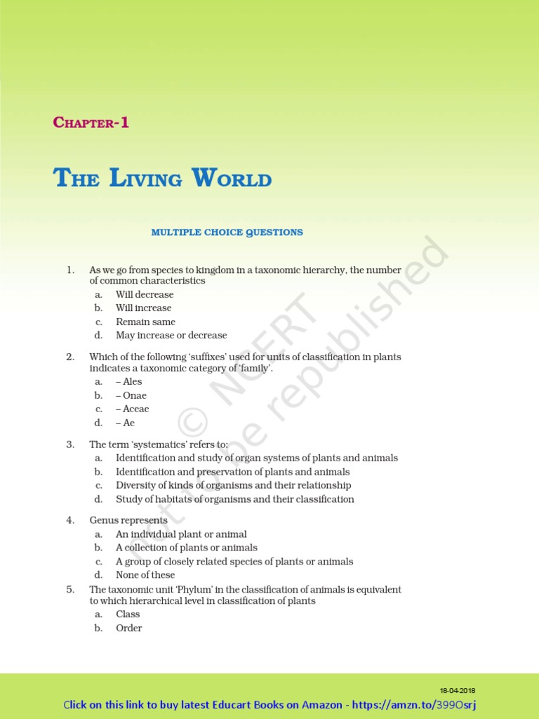 Bio Class 11 NCERT | PDF