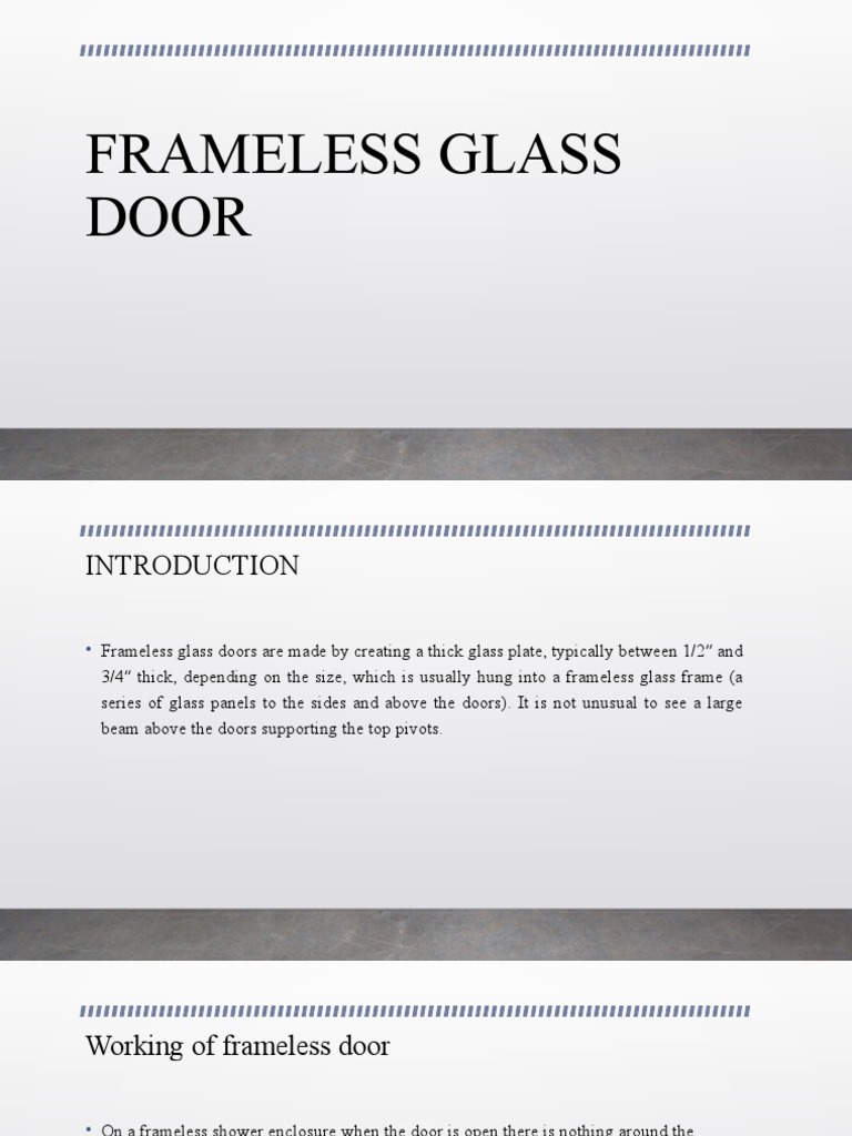 Frameless Glass | PDF | Door | Window
