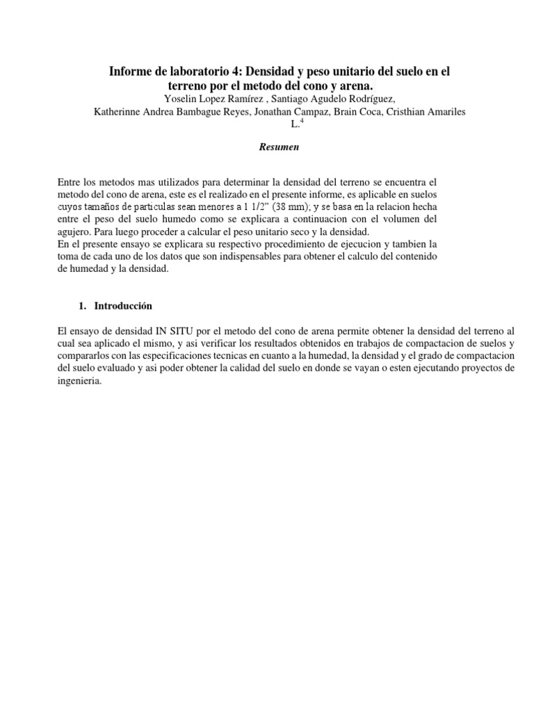 Informe De Laboratorio 4 Densidad Pdf Densidad Ciencias Fisicas