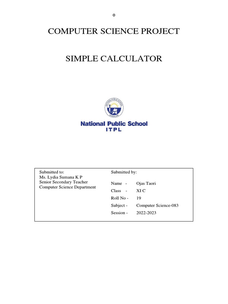 Computer Science Project | PDF