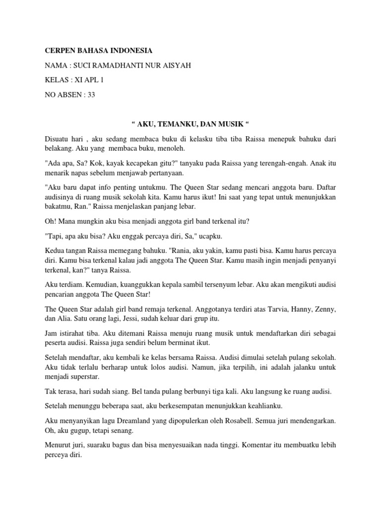 Cerpen Bahasa Indonesia | PDF