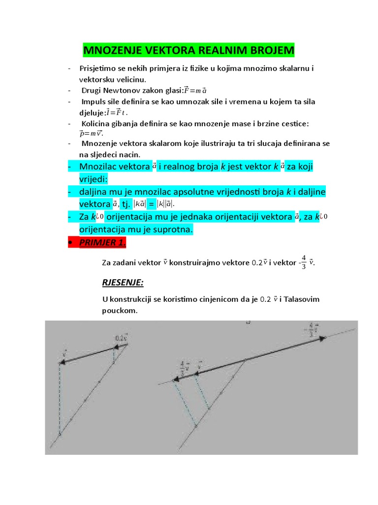 mnozenje vektora, zadaci | PDF