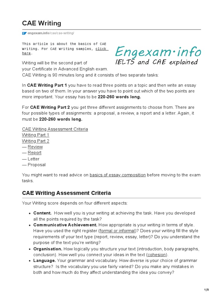 Engexam - info-CAE Writing | PDF