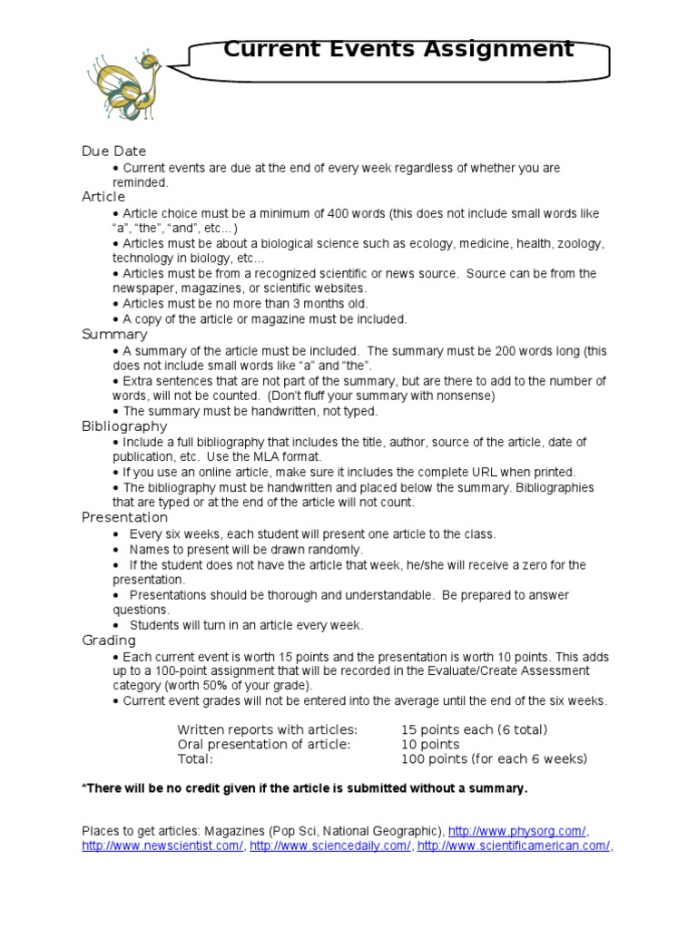 Current Events Rubric | PDF | Career & Growth