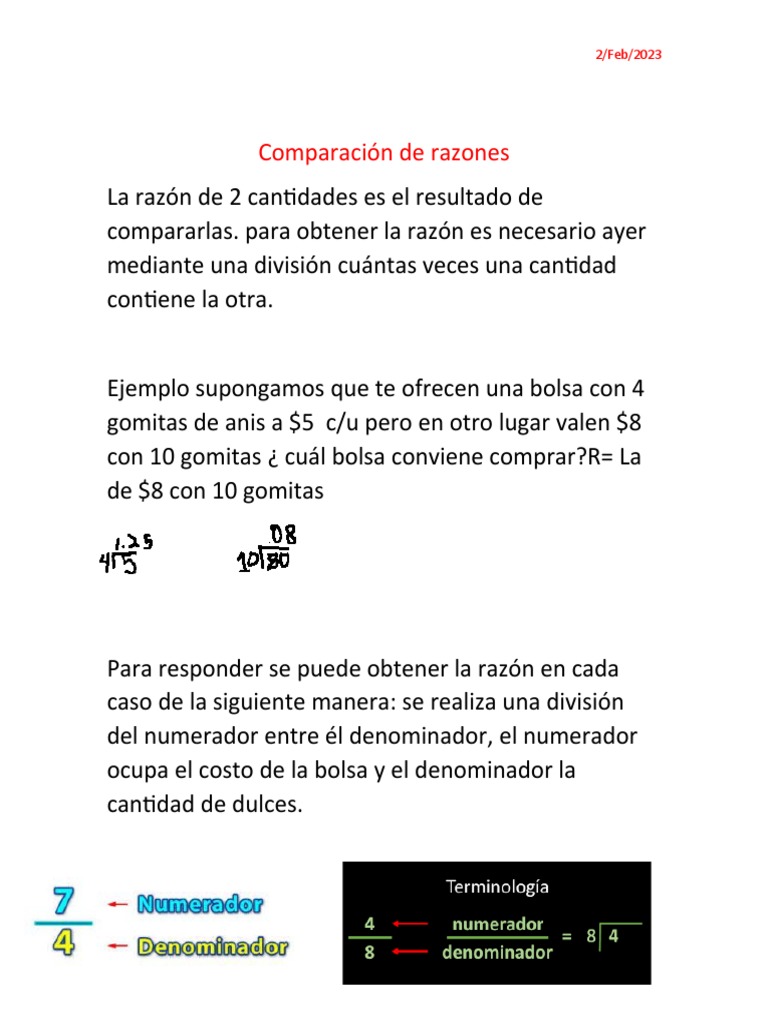 Comparación de Razones | PDF
