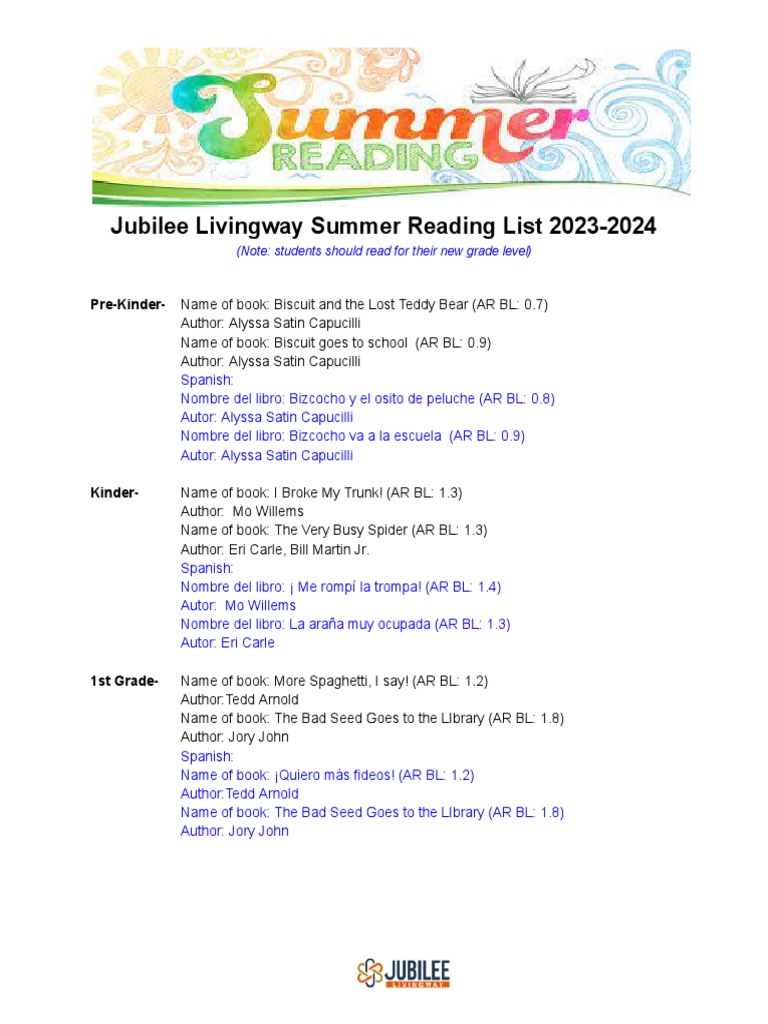 Summer Reading List 2023 | PDF