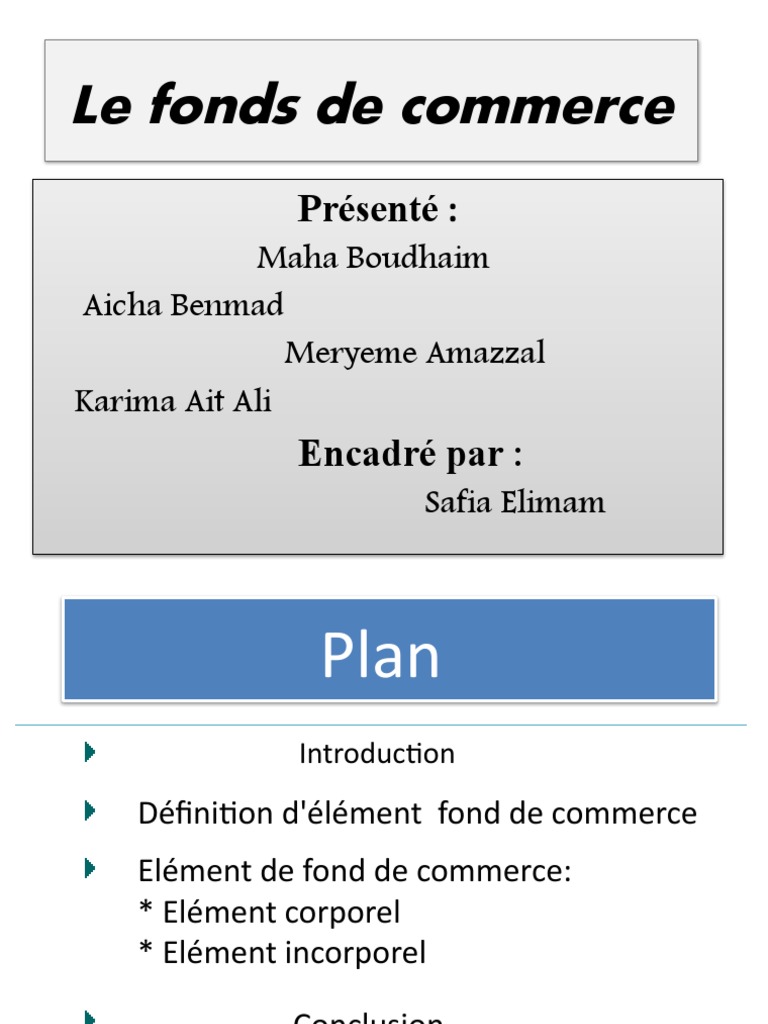 Définition et éléments du fonds de commerce | PDF | Commerce | Économie