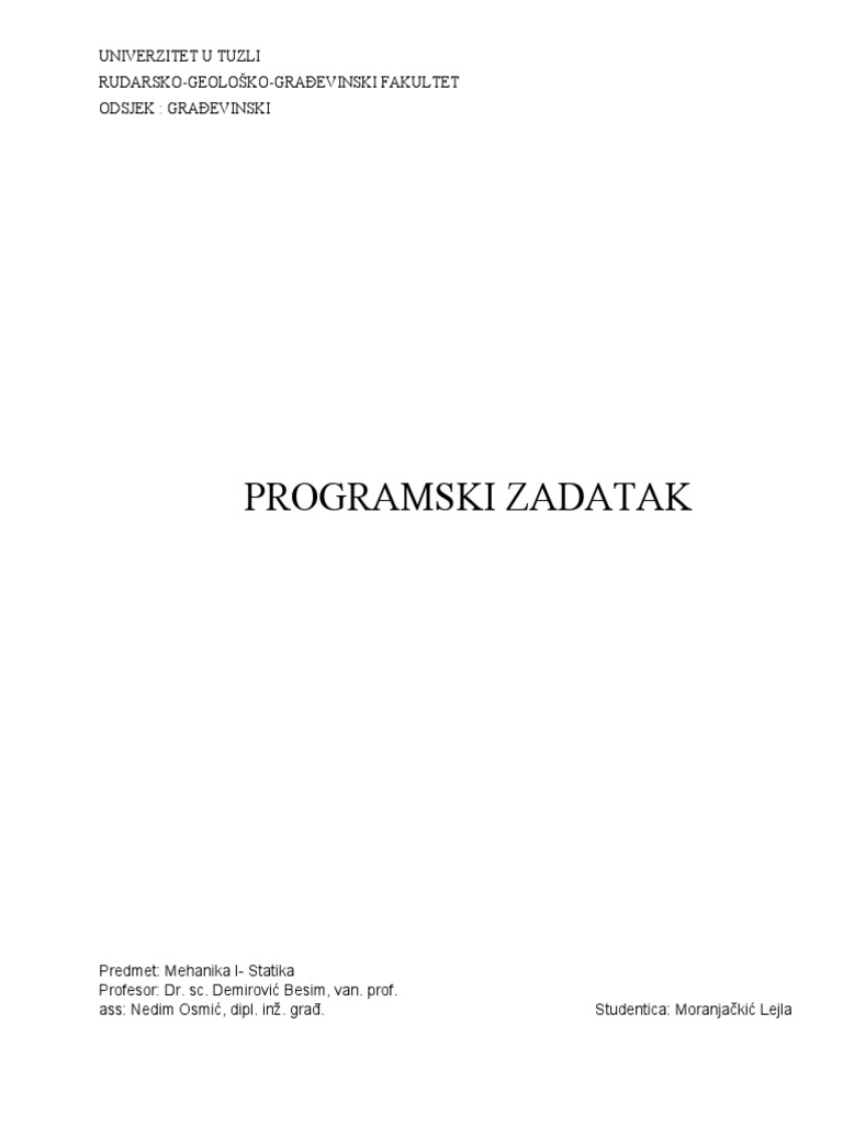 Programski Zadatak | PDF