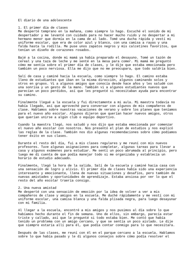 El Diario de Una Adolescente | PDF