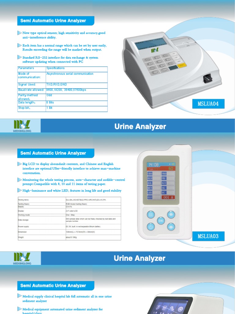 Semi Automatic Urine Analyzer | PDF | Total Organic Carbon | Ultraviolet
