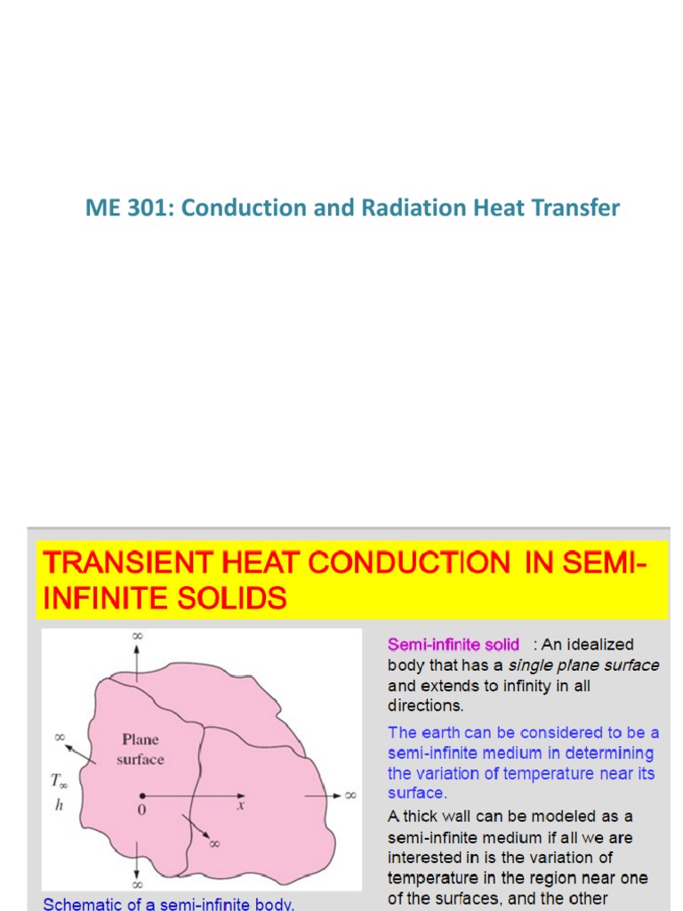 Unsteady Heat Transfer in Semi Infinite Solids | PDF