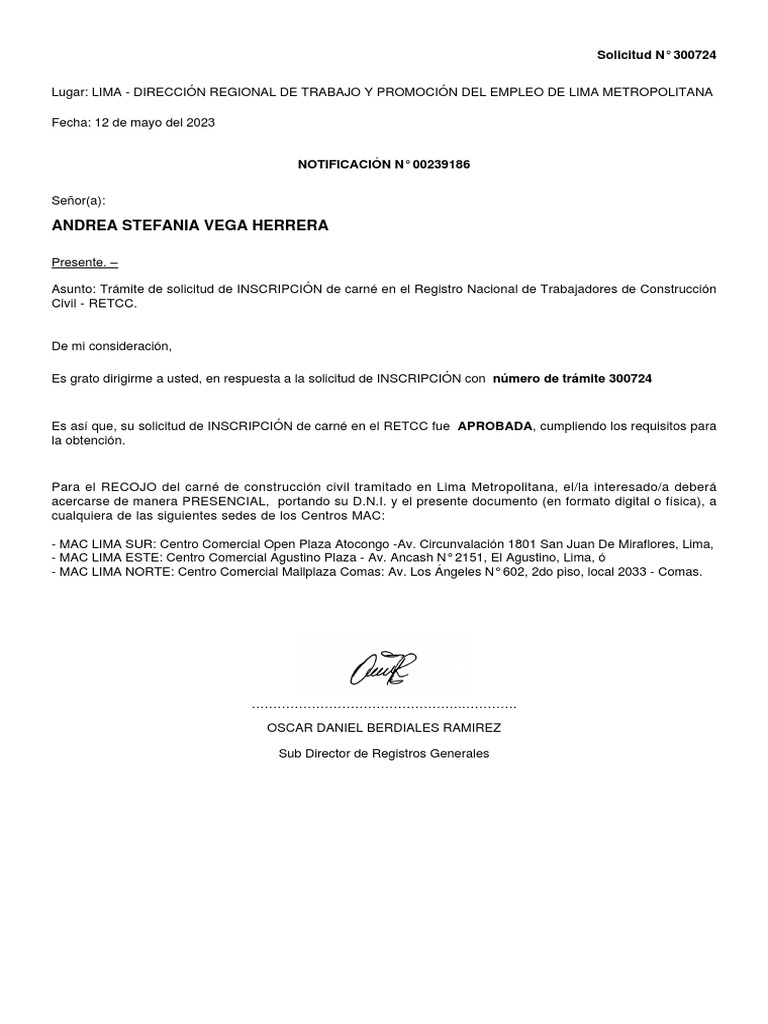 Solicitud para Carnet RETCC | PDF