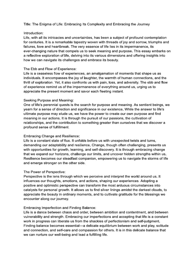 The Enigma of Life | PDF