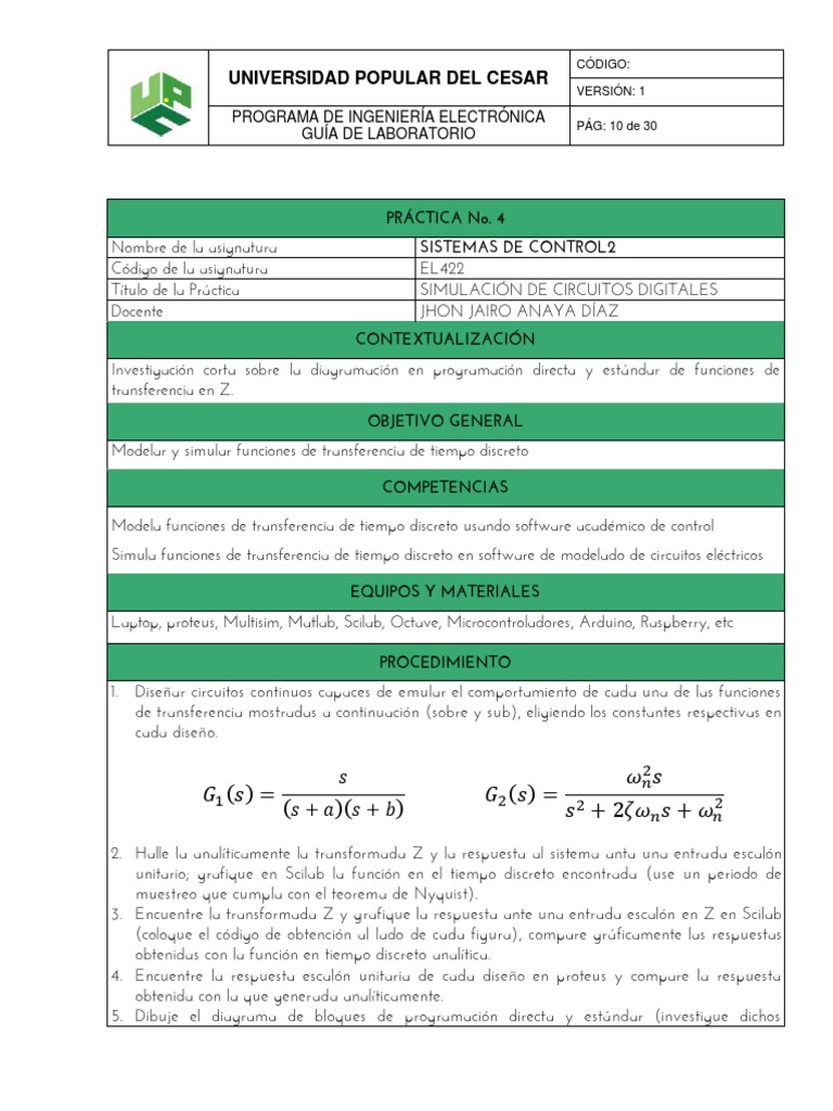 Práctica De Laboratorio 4 Pdf