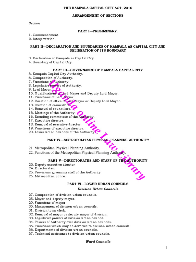 Kcca Act 2010 | PDF | Home & Garden | Technology & Engineering